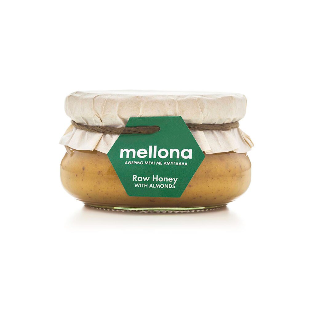 Mellona 100% Raw Natural Honey With Almonds | The Fine Harvest